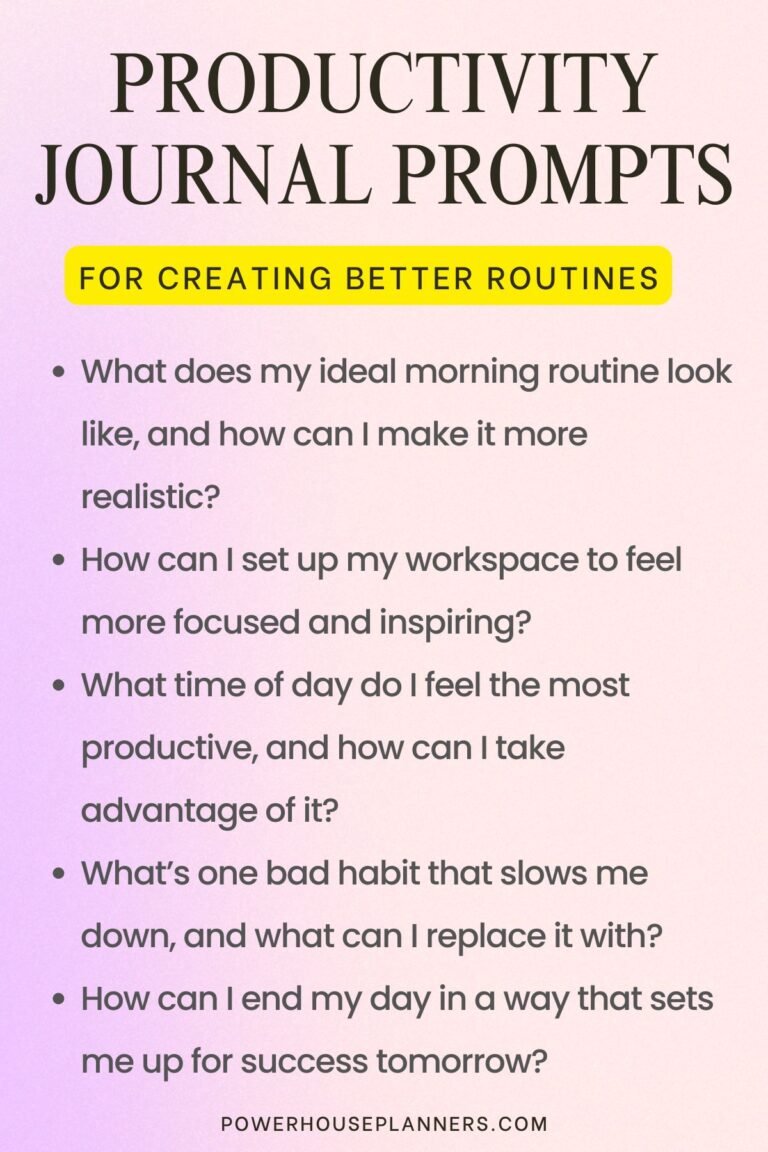 25 Productivity Journal Prompts To Staying Focused (2026)